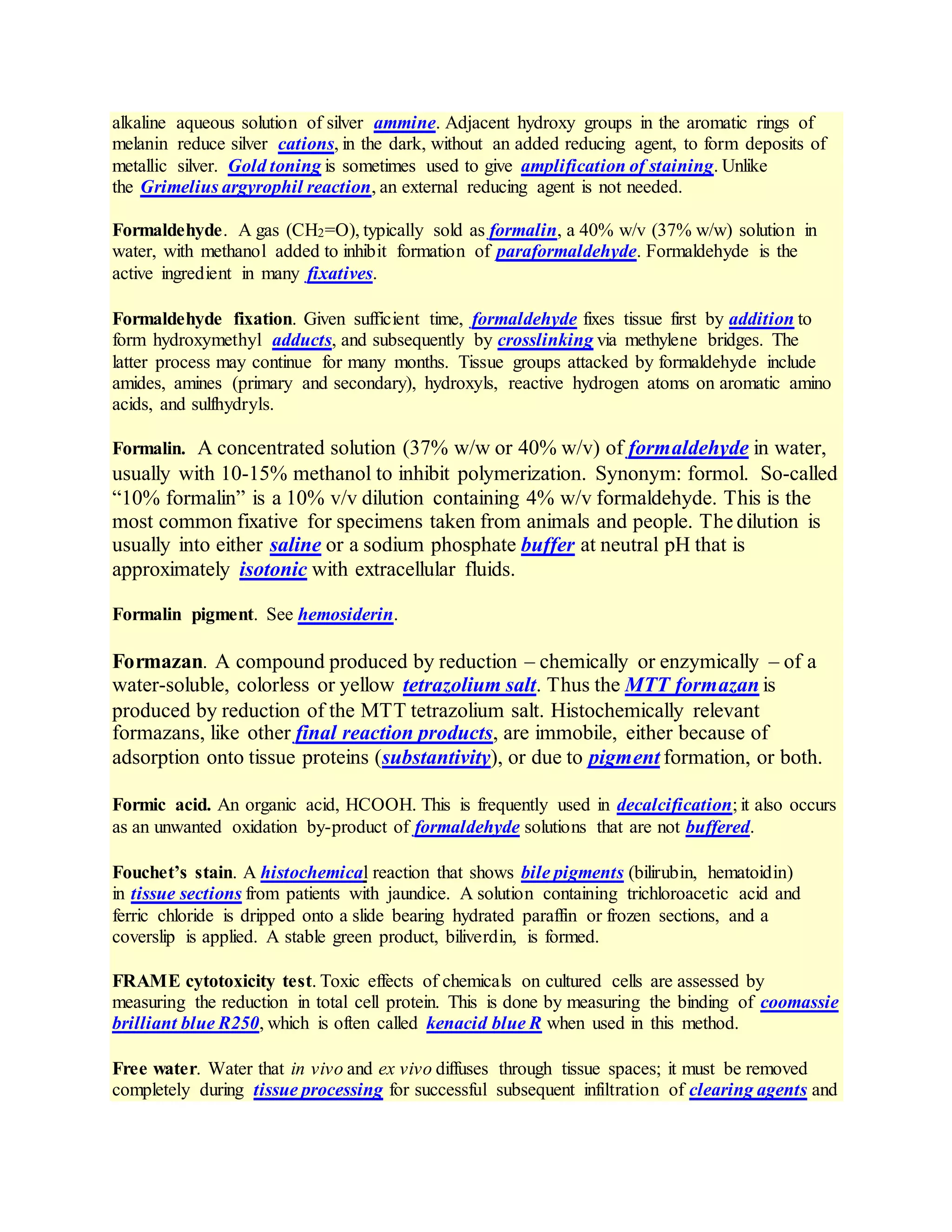 Glossary of staining methods, reagents, immunostaining, terminology and ...