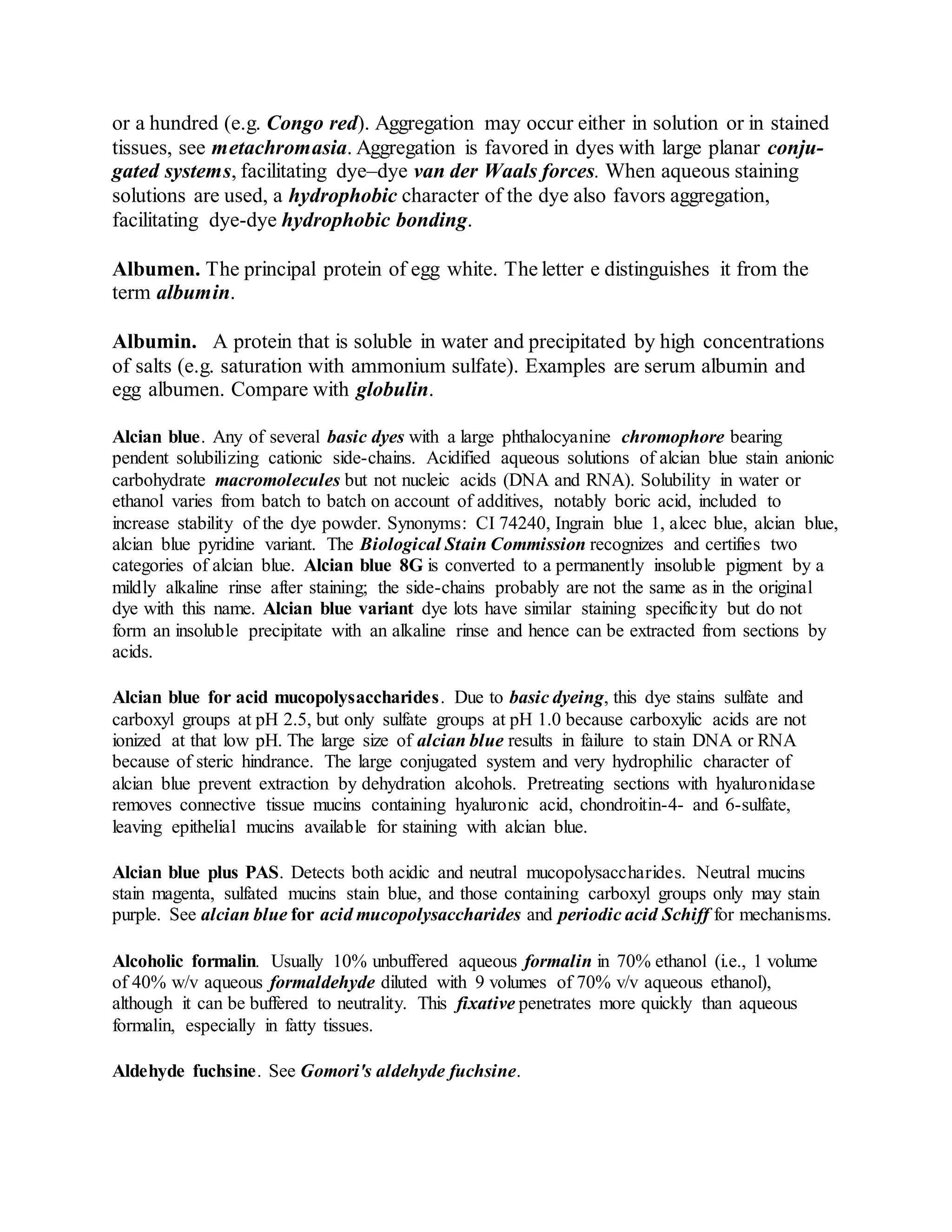 Glossary of staining methods, reagents, immunostaining, terminology and ...