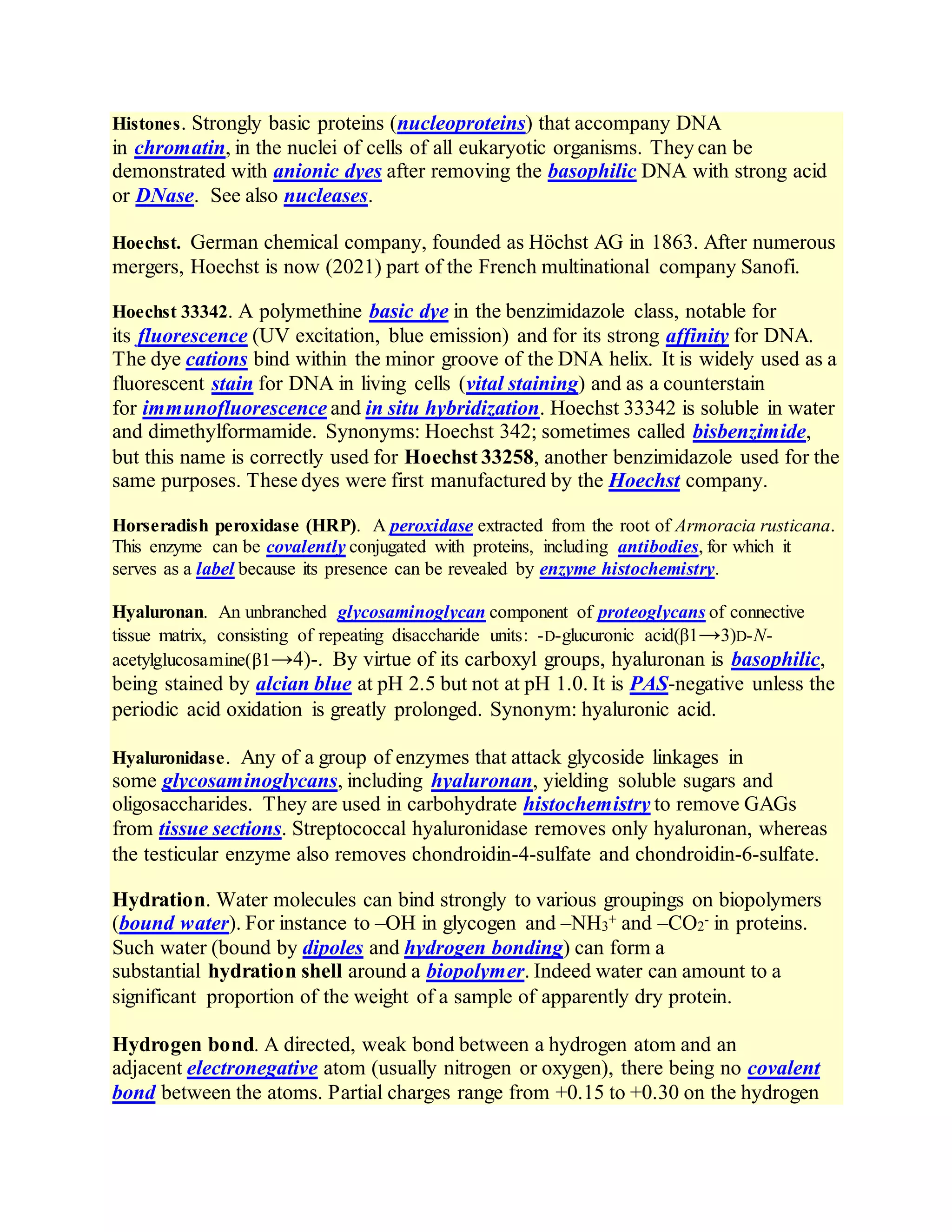Glossary of staining methods, reagents, immunostaining, terminology and ...