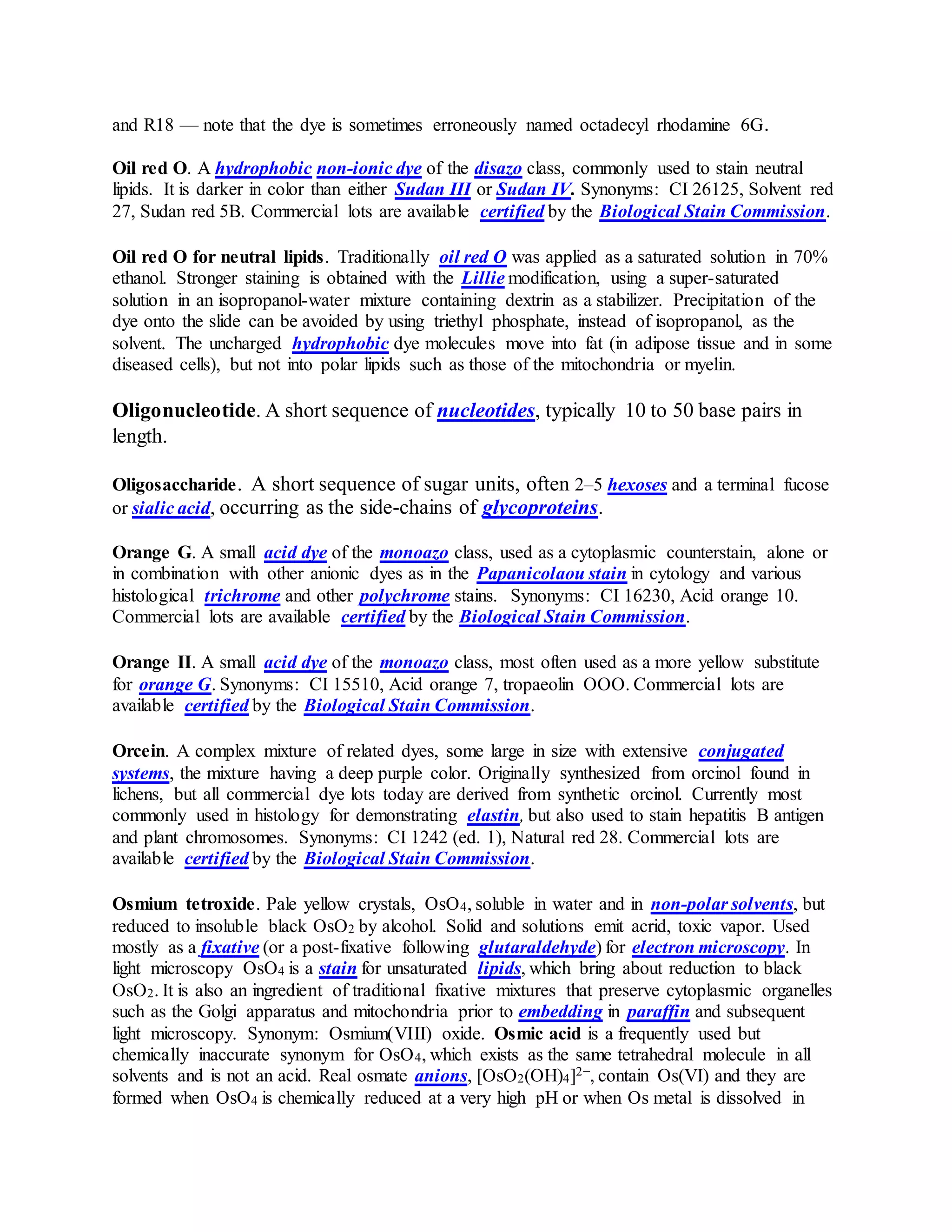 Glossary of staining methods, reagents, immunostaining, terminology and ...