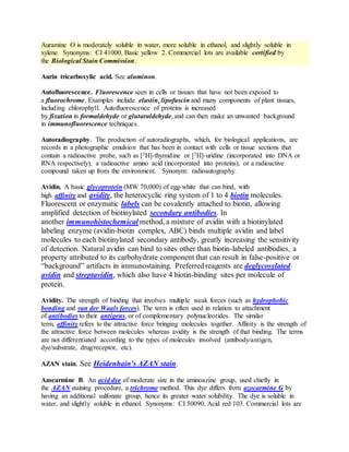 Glossary of staining methods, reagents, immunostaining, terminology and ...