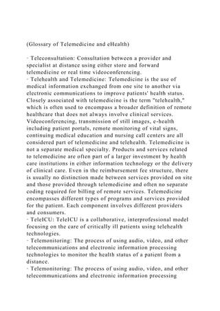 (Glossary of Telemedicine and eHealth)· Teleconsultation Cons.docx