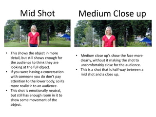 Glossary of terms- shot types | PPTX