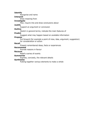 Glossary of terms hsc | DOCX