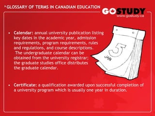 Glossary Of Terms In Canadian Education | PPT