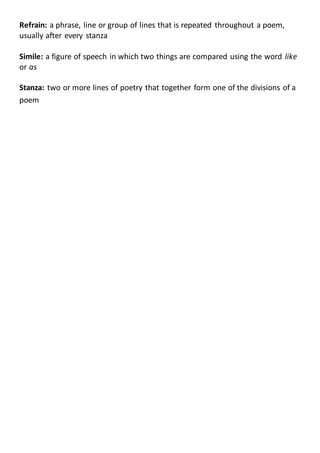 Glossary of useful poetic terms | DOCX