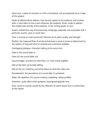 Glossary sound ediding etc | DOCX | Digital Audio | Computer Software ...