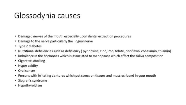 Glossodynia | PPTX | Dental Health | Diseases and Conditions