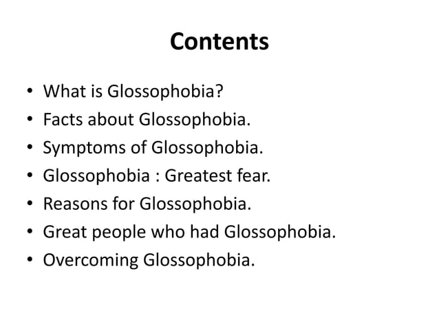 Glossophobia | PPTX