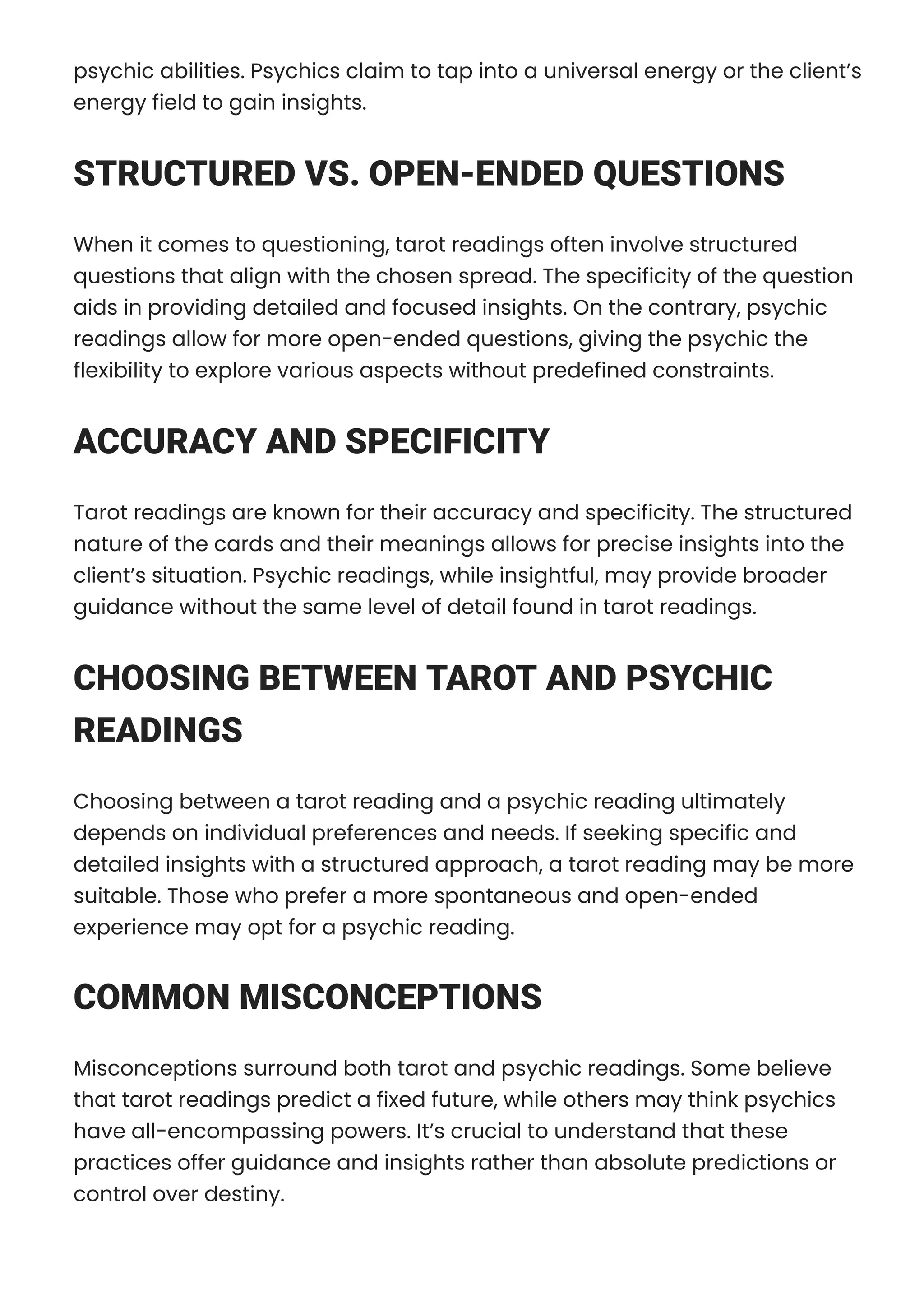 What’s the Difference Between a Tarot Reading & Psychic Readings? | PDF