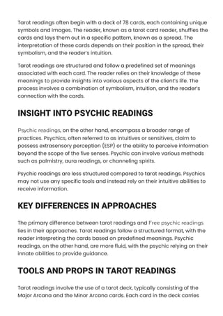 What’s the Difference Between a Tarot Reading & Psychic Readings? | PDF