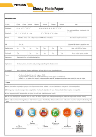 Glossy photo paper | PDF