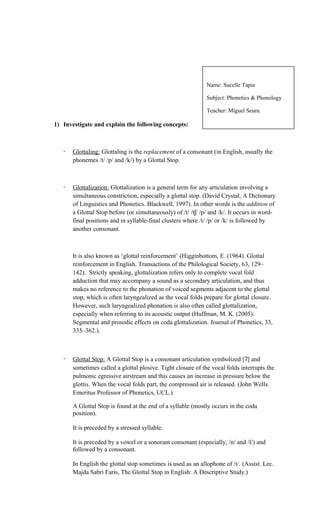 Phonetics & Phonology: Glottaling | DOC