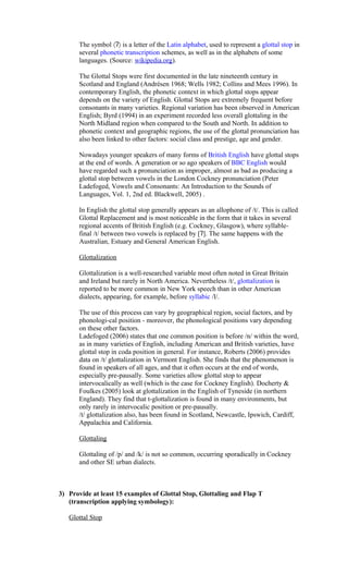 Phonetics & Phonology: Glottaling | DOC