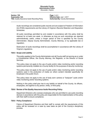 Gloucester County, Virginia audio recording policy | PDF