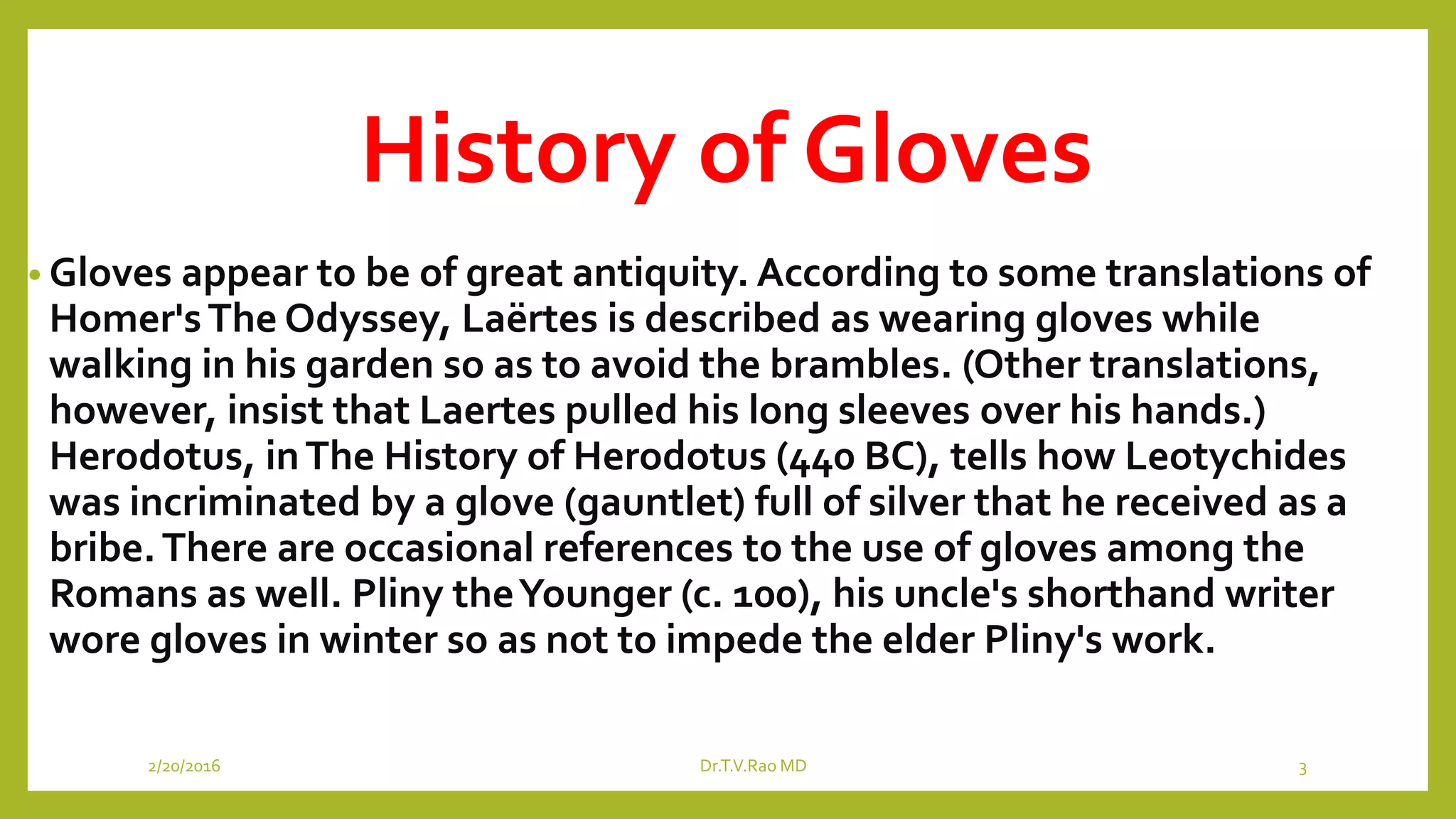 Surgical Gloves in health care by doctorrao | PPTX