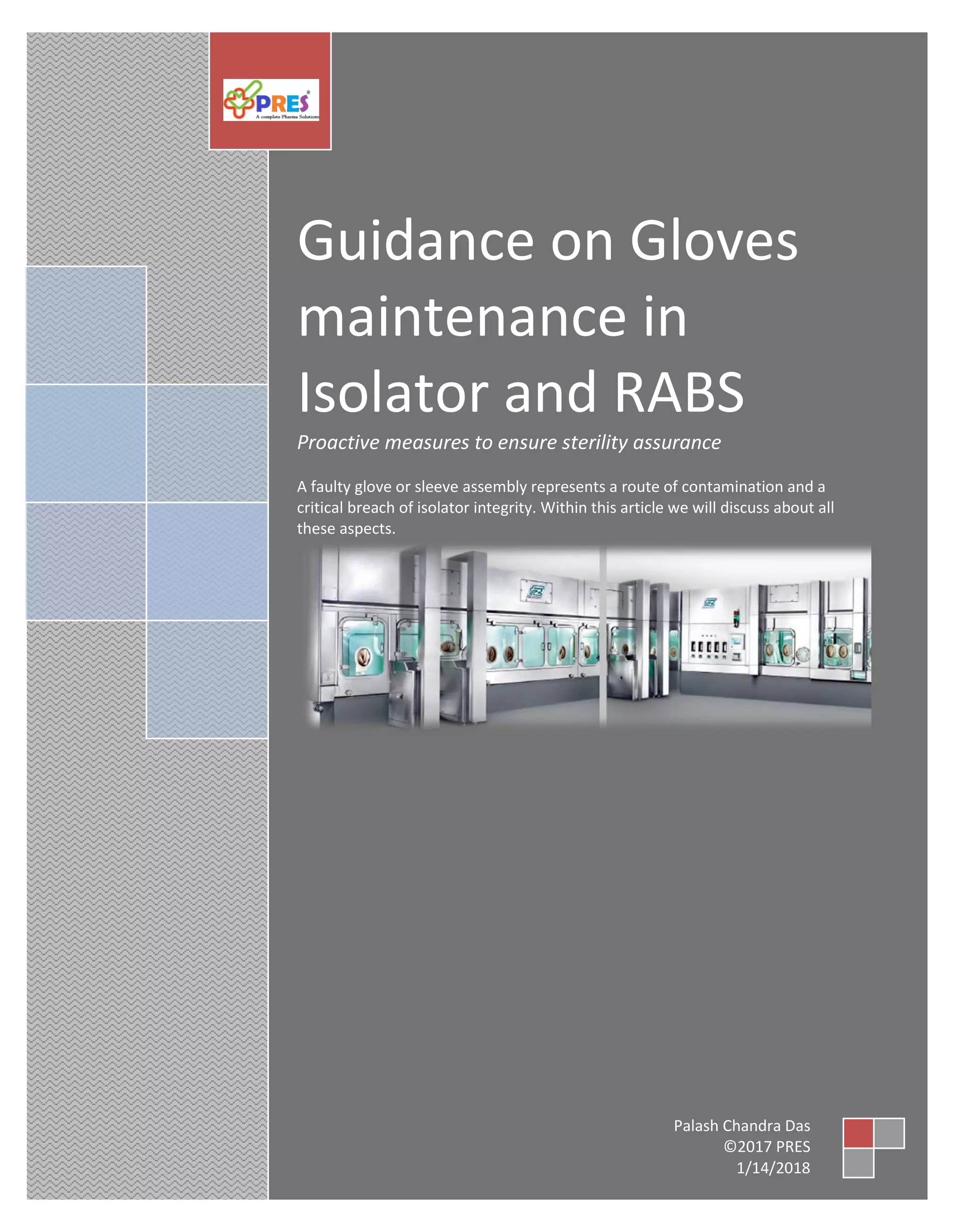 Guidance on gloves maintenance in Isolator and RABS | PDF