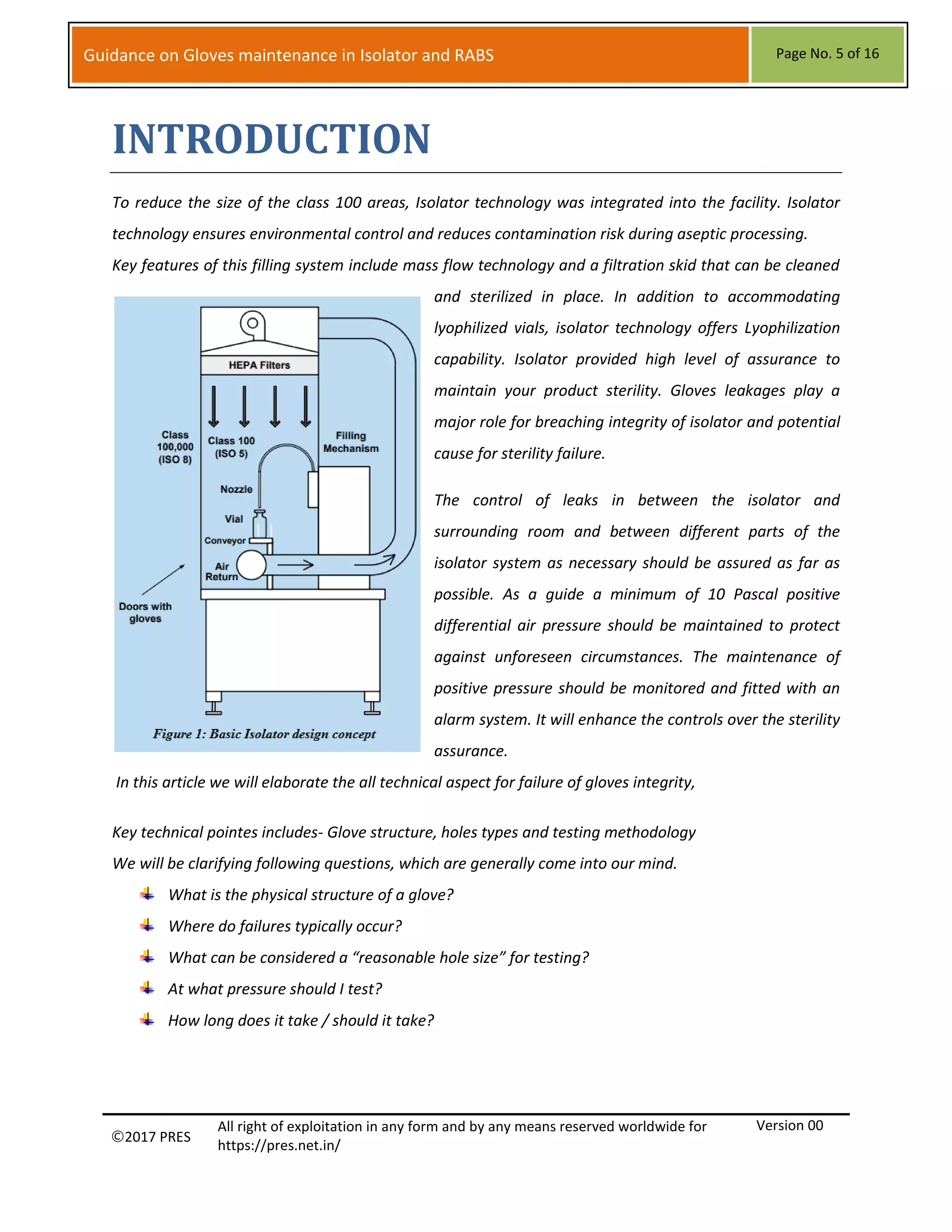 Guidance on gloves maintenance in Isolator and RABS | PDF