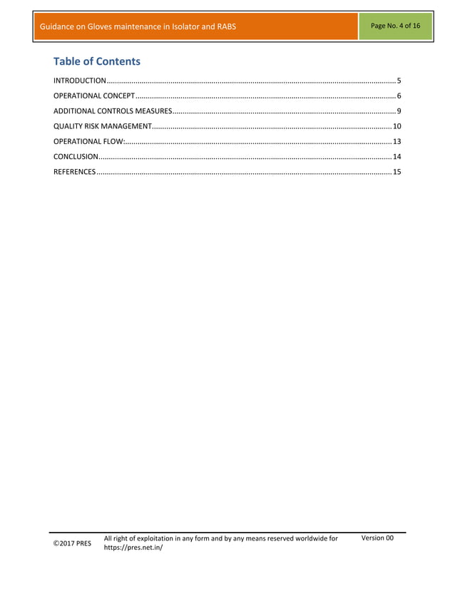 Guidance on gloves maintenance in Isolator and RABS | PDF