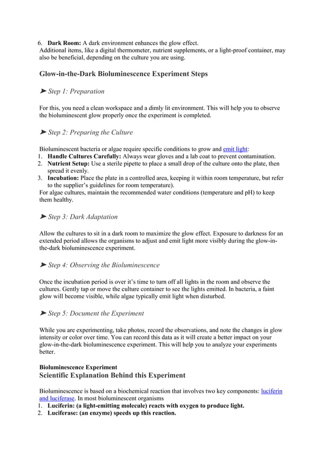 Glow-in-the-Dark Bioluminescence Experiment in 5 Steps | The ...