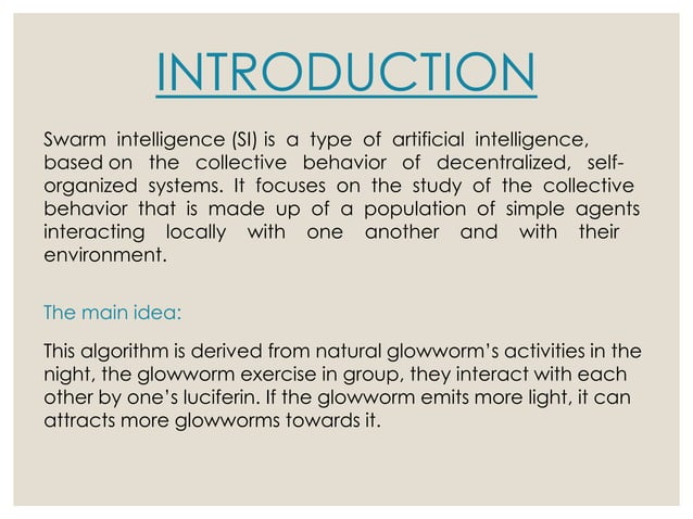 Glowworm Swarm Optimisation Ppt Ppt 3878