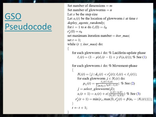 Glowworm Swarm Optimisation PPT | PDF