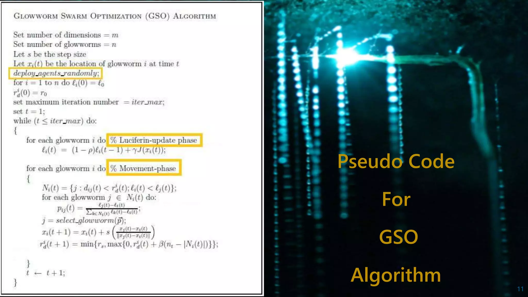 Glowworm Swarm Optimization Presentation Ppt