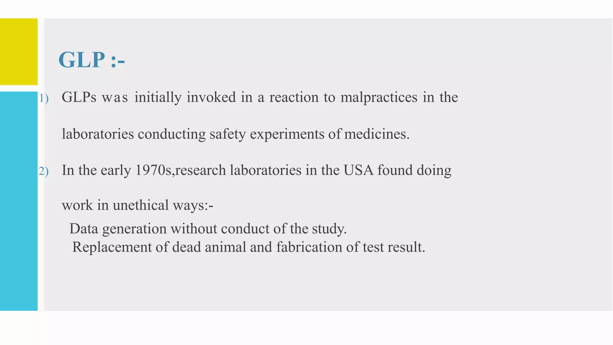 GLP (Good Laboratory Practices) | PPTX