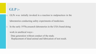 GLP (Good Laboratory Practices) | PPTX