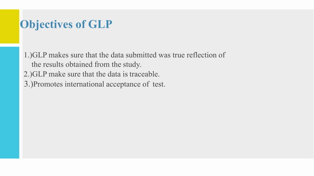 GLP (Good Laboratory Practices) | PPTX | Pharmaceutical Drugs | Medical ...
