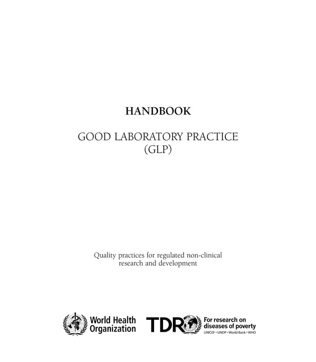 Good Laboratory Practice Handbook | PDF | Medical Health