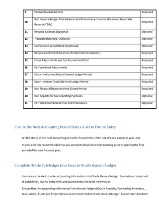 Oracle GL Period Closing | DOCX