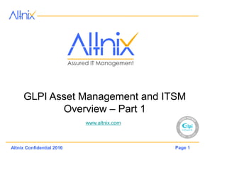 Open Source GLPi Network Asset Management and ITSM | PPTX