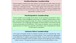 Leadership styles in management (autocratic, democratic and laissez ...