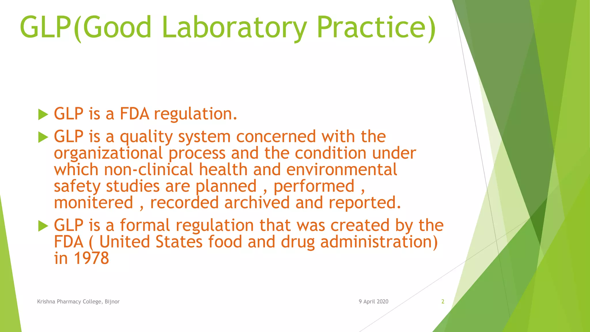 Good Laboratory Practices | PPTX