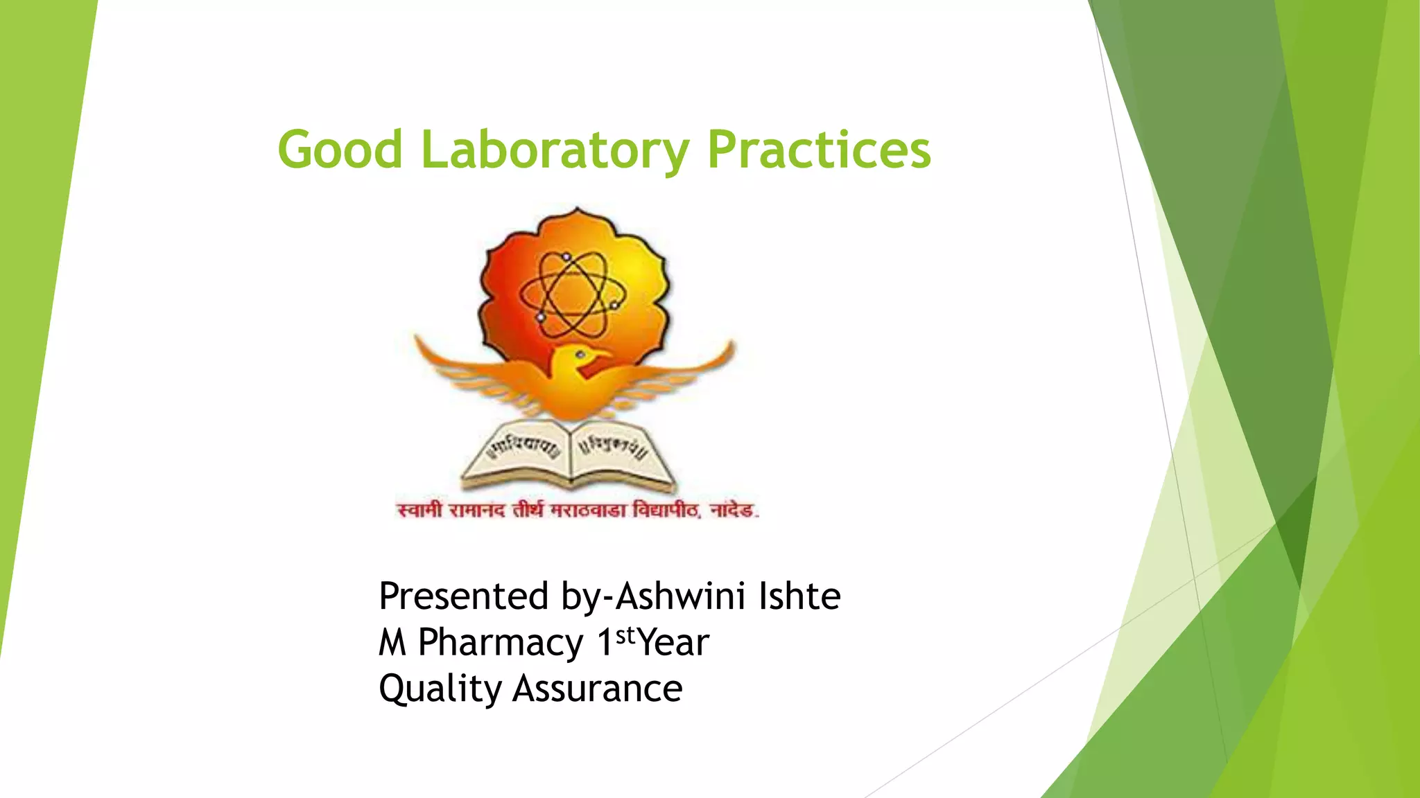 Good Laboratory Practice ppt | PPTX