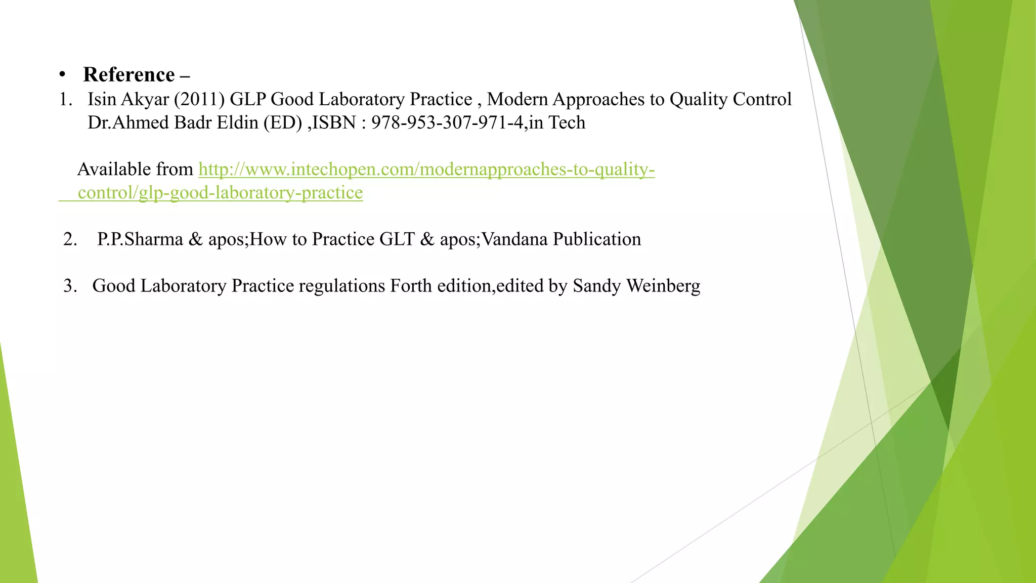 Good Laboratory Practice ppt | PPTX