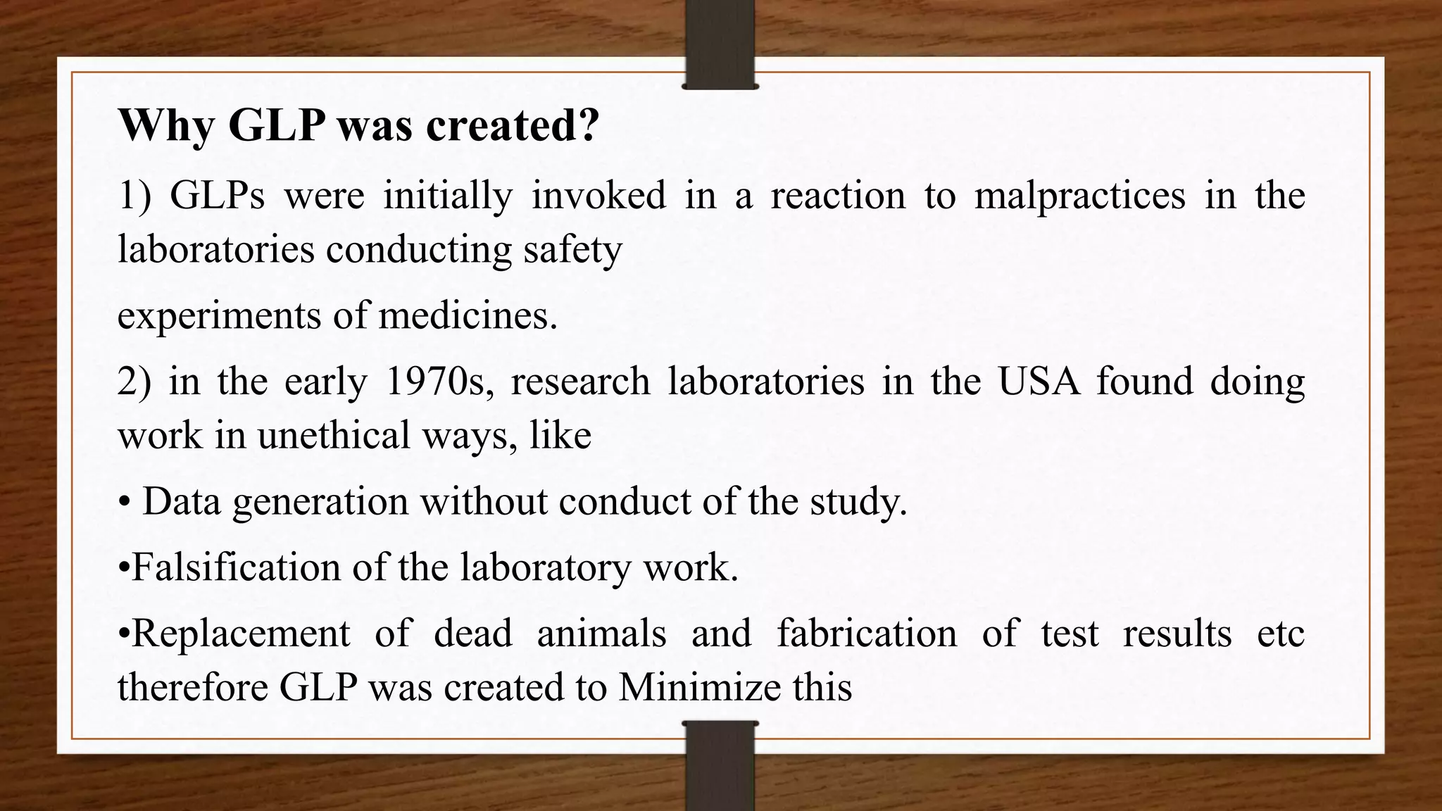 Good Laboratory Practice (GLP) | PPTX