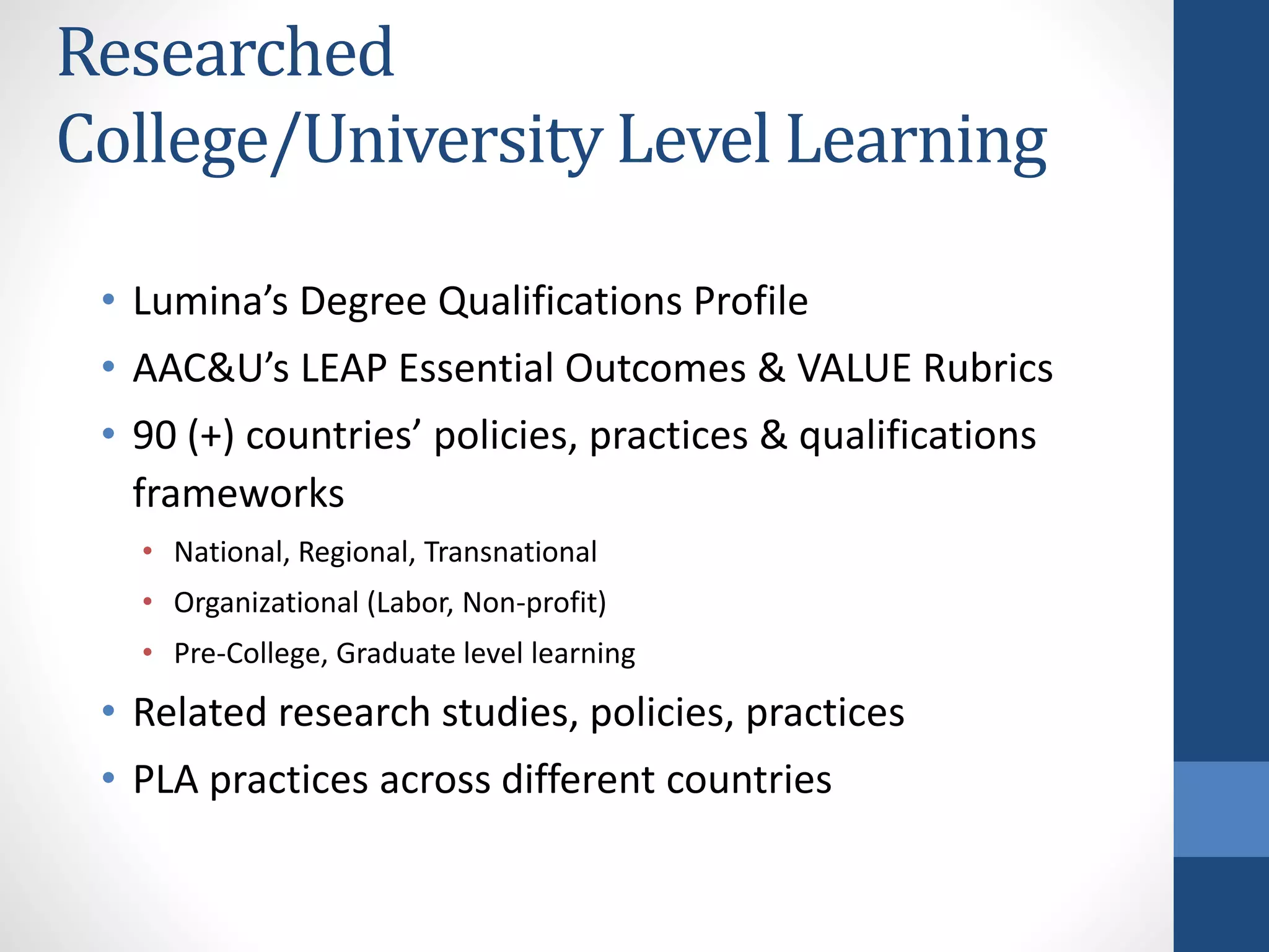Global Learning Qualifications Framework | PPT
