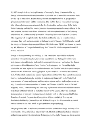 GLS Institute of Design | Highlights 2016-17 | PDF