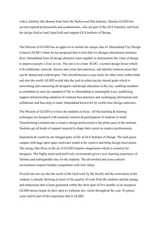 GLS Institute of Design | Highlights 2016-17 | PDF