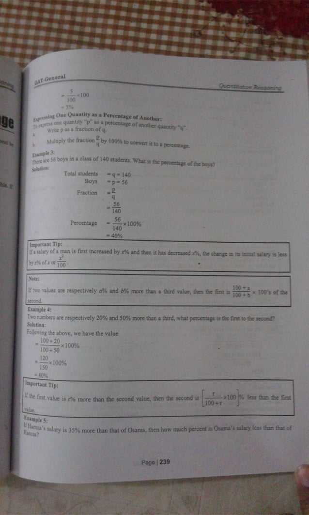 GAT General book Part 02: quantitative reasoning a | PDF