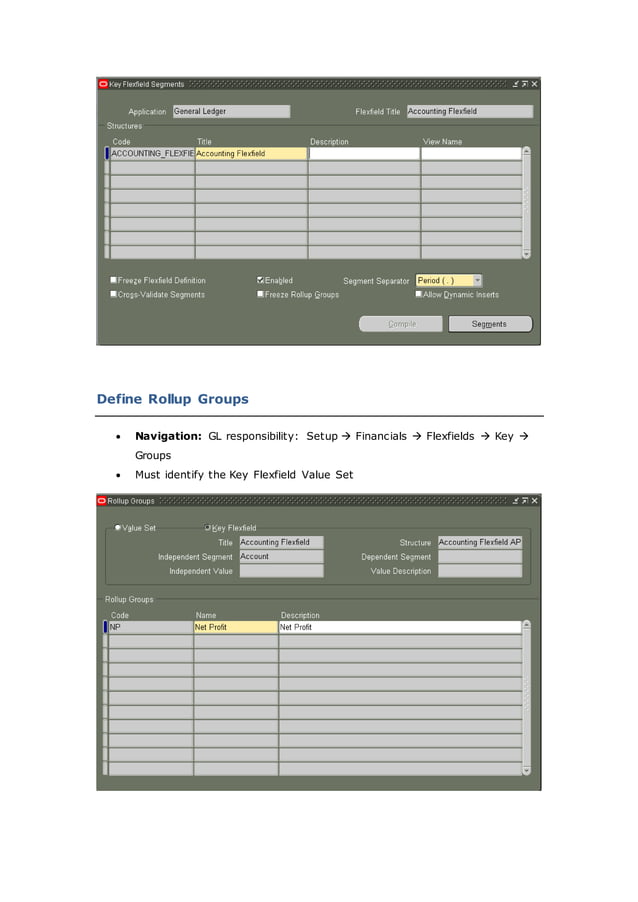Oracle GL Summary Accounts | DOCX | Business | Business and Finance