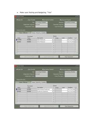 Oracle GL Summary Accounts | DOCX