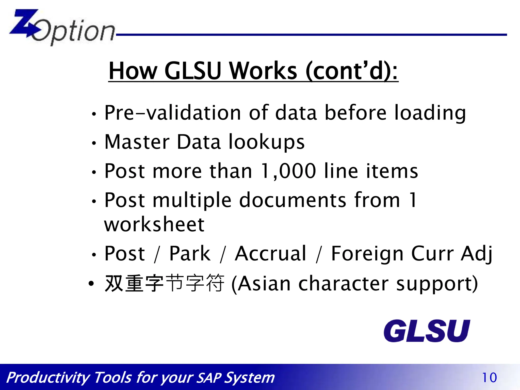 SAP presentation for GLU_used in demos.ppt