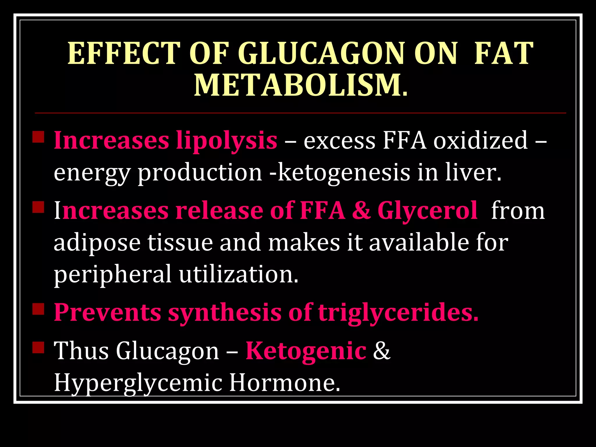 Glucagon - REGULATION OF BLOOD GLUCOSE | PPT