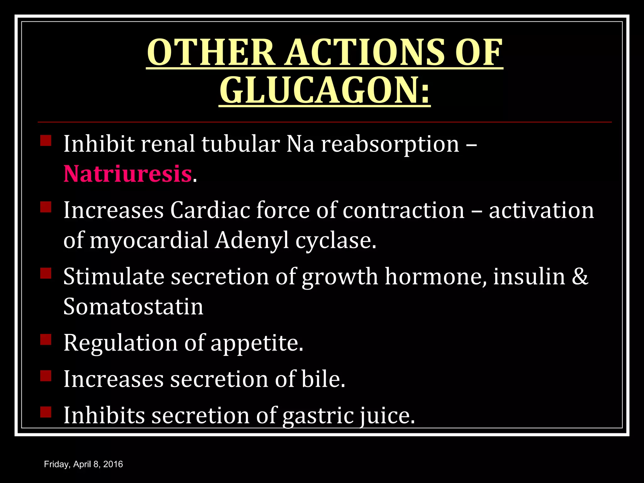 Glucagon - REGULATION OF BLOOD GLUCOSE | PPT