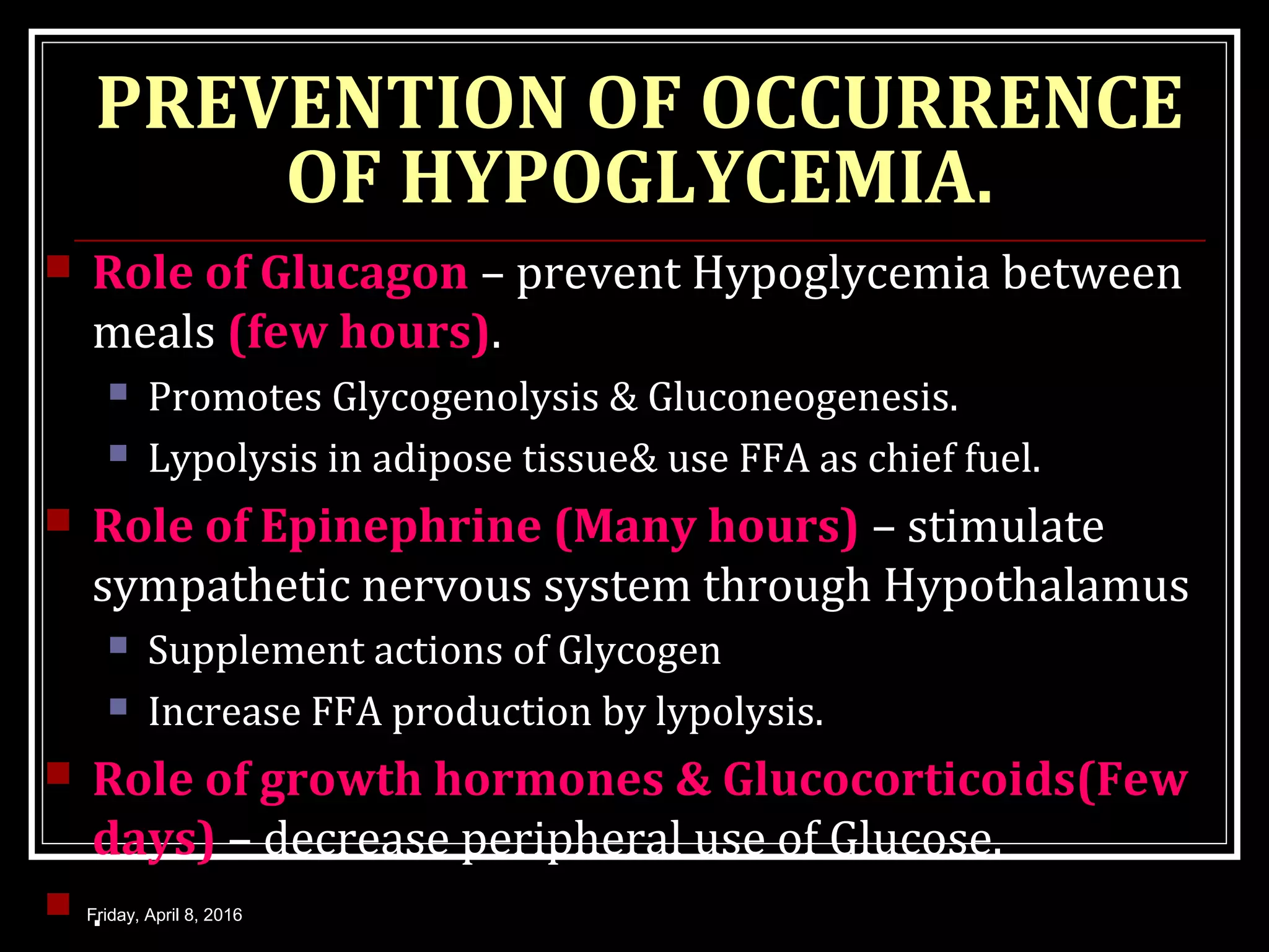 Glucagon - REGULATION OF BLOOD GLUCOSE | PPT