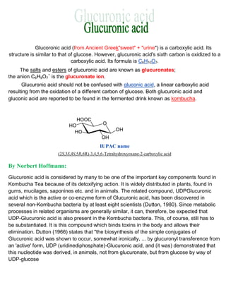 Glucoronic acid | PDF