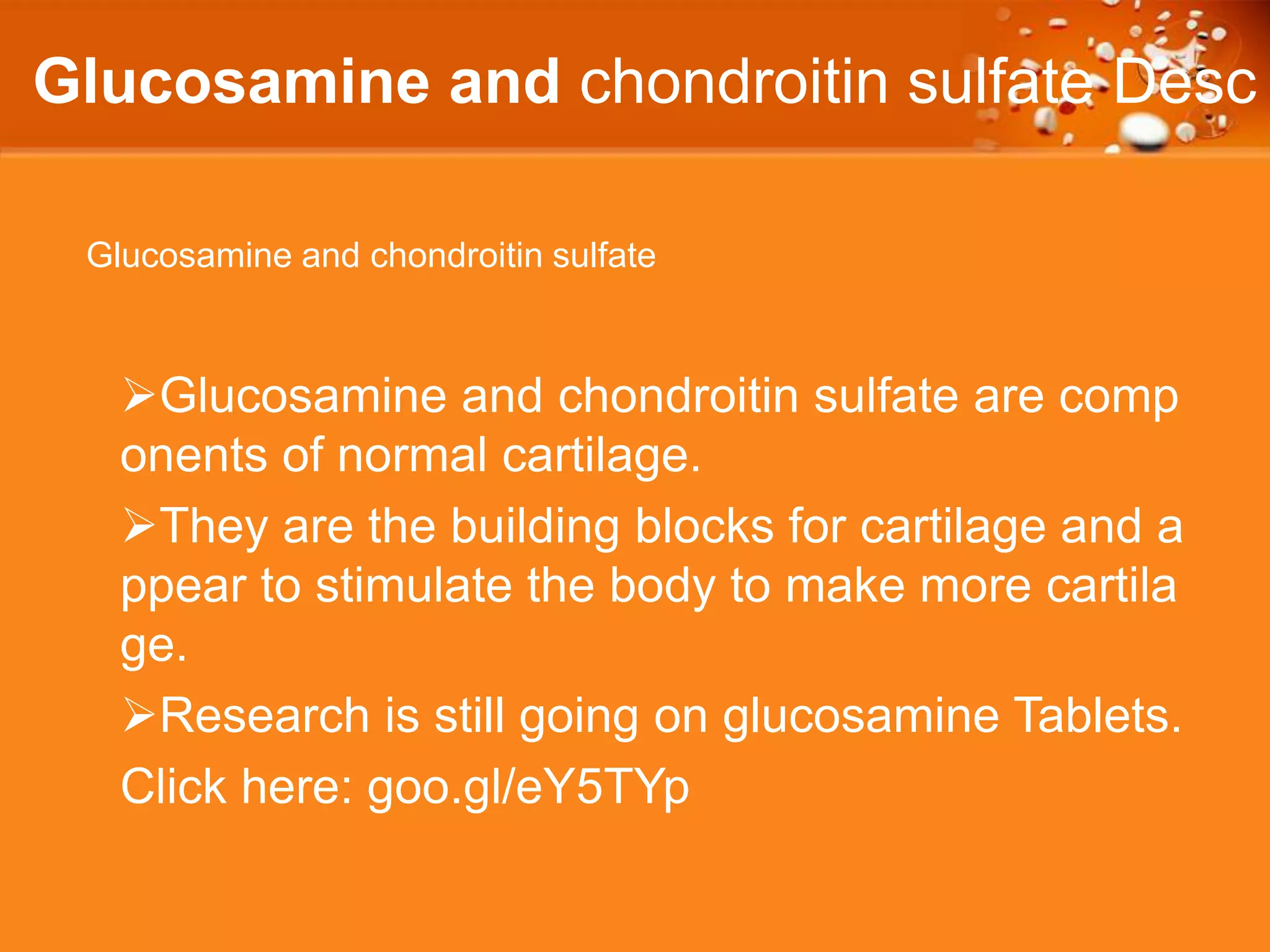 Glucosamine,chondroitin sulphate and msm tablets | PPT